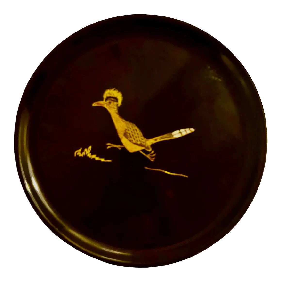 Mid-Century Modern 1960s Inlaid "Road Runner" Tray by Couroc of ...