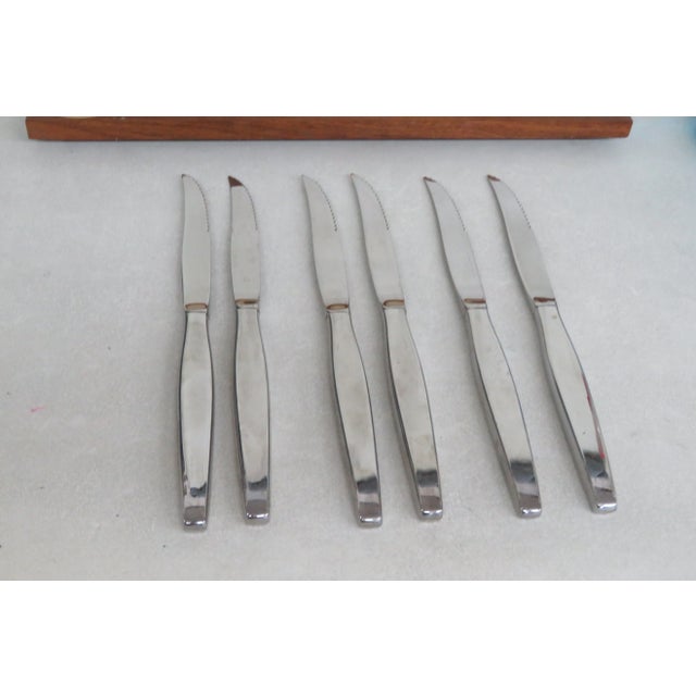 Oneida Frostfire Community Stainless Serrated Steak Knife Set Walnut ...