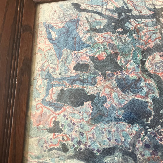 1940’s Original Abstract Expressionism Watercolor Painting “Angry ...