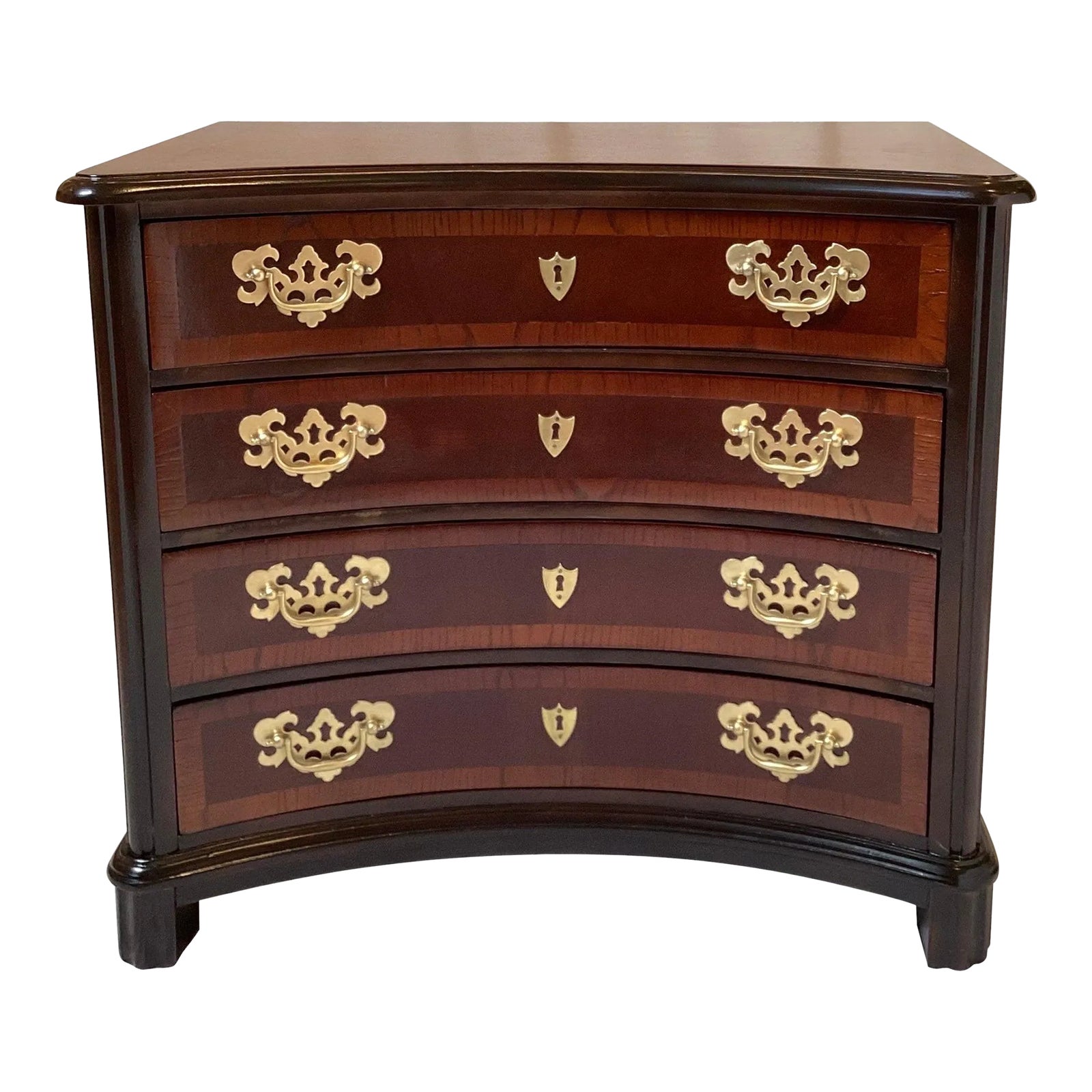 Diminutive Mahogany Convex Front Chair Side Chest | Chairish