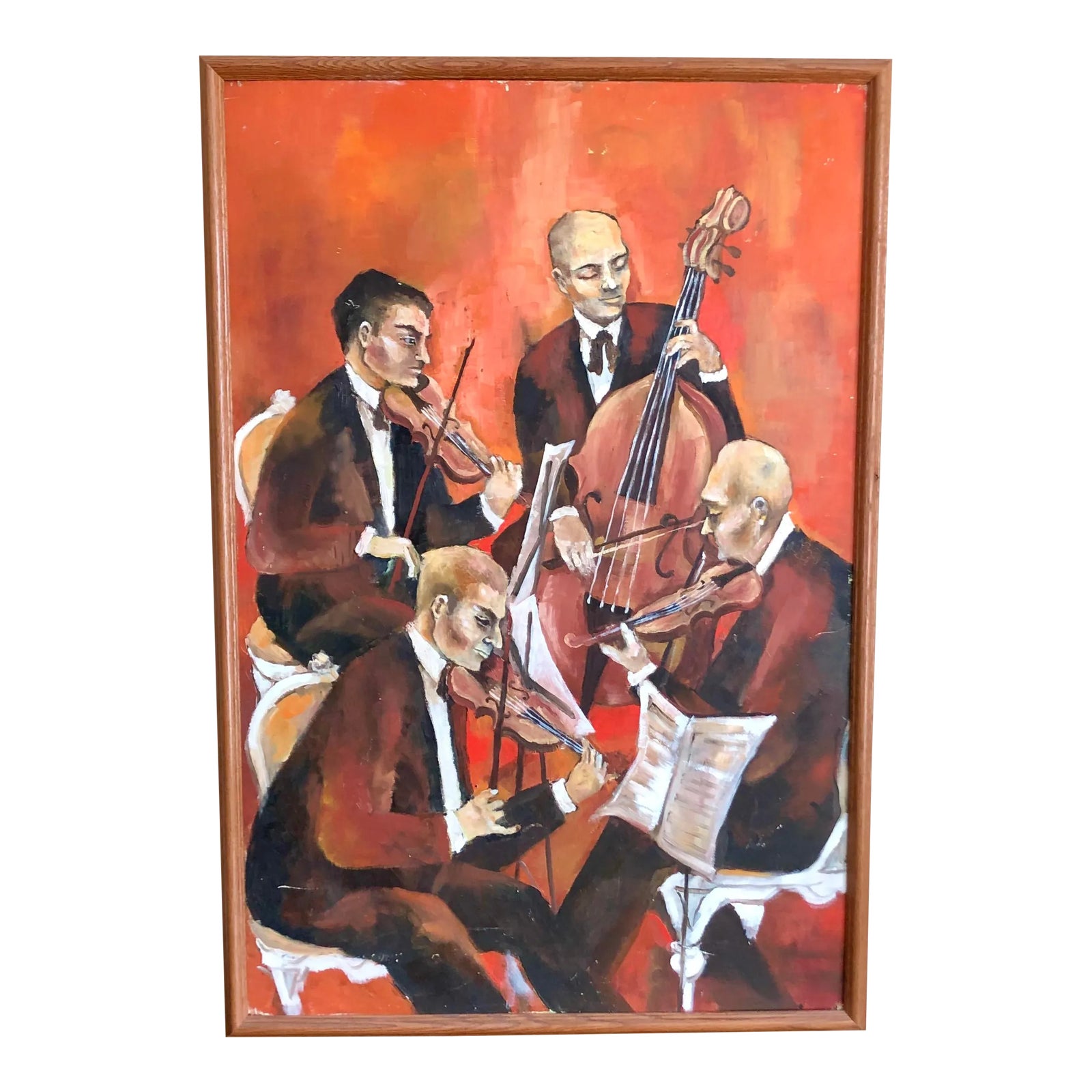 Mid Century String Quartet Painting | Chairish