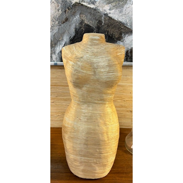 Natural Fiber Female Bust/Torso Figurine, Signed | Chairish