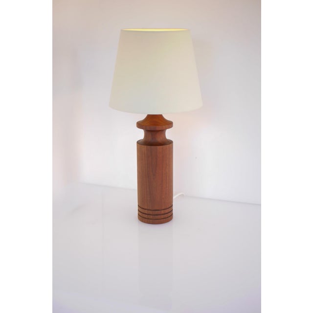 Large Mid-Century Modern Danish Teak Table Lamp | Chairish