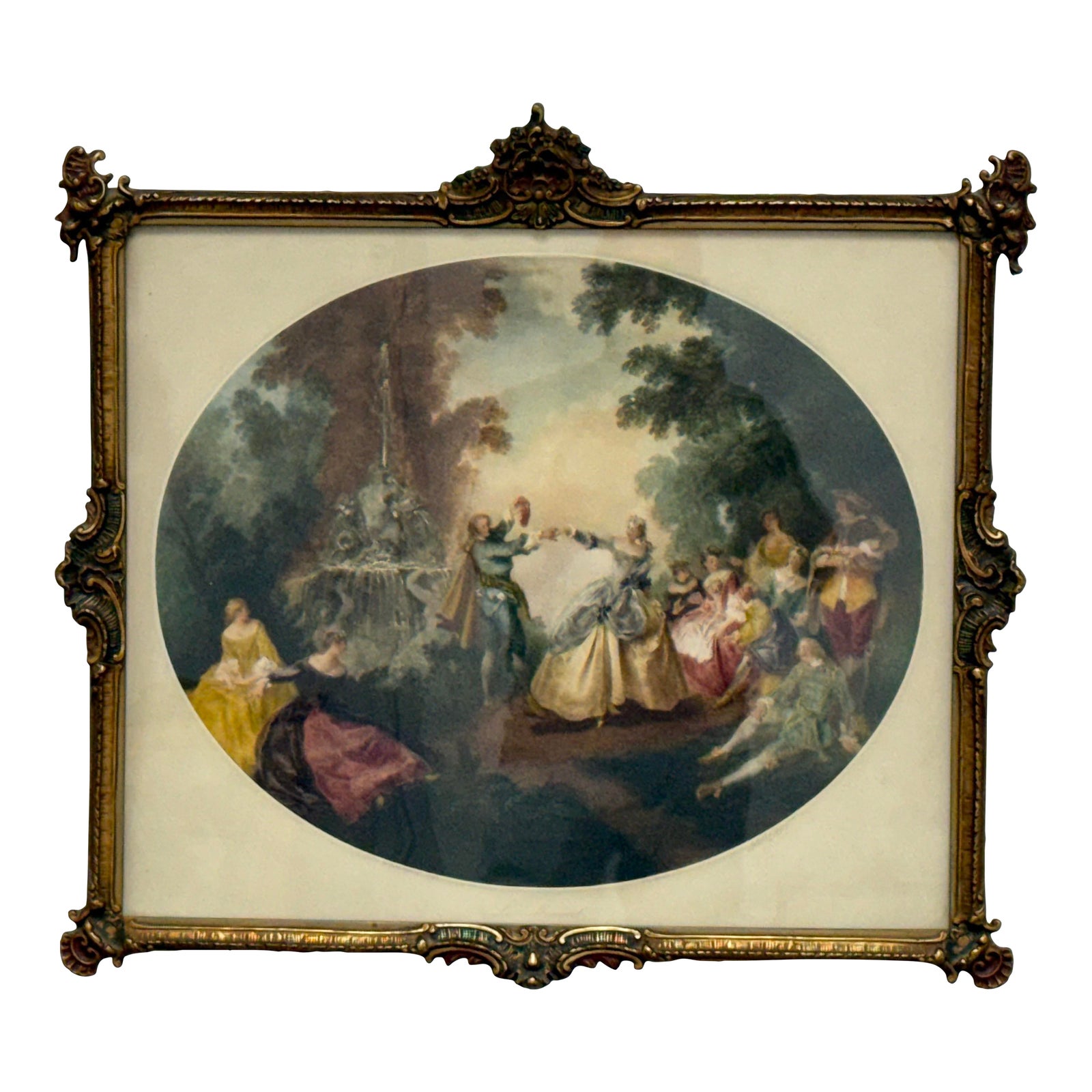 Antique Nicolas Lancret "Das Menuett" Print, Framed | Chairish