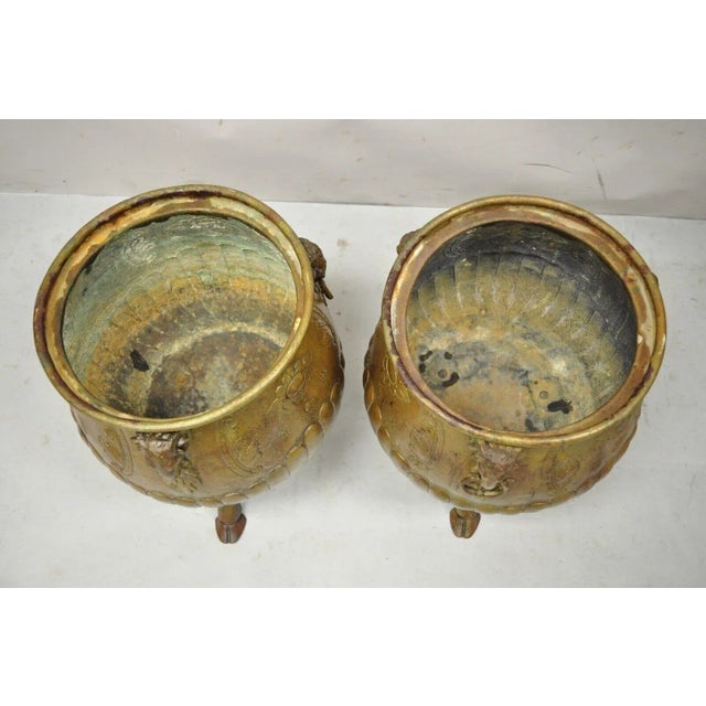 Antique French Regency Neoclassical Rams Head Copper Planter Pot - a ...