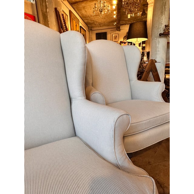Newly Upholstered Wingback Chairs -A Pair | Chairish