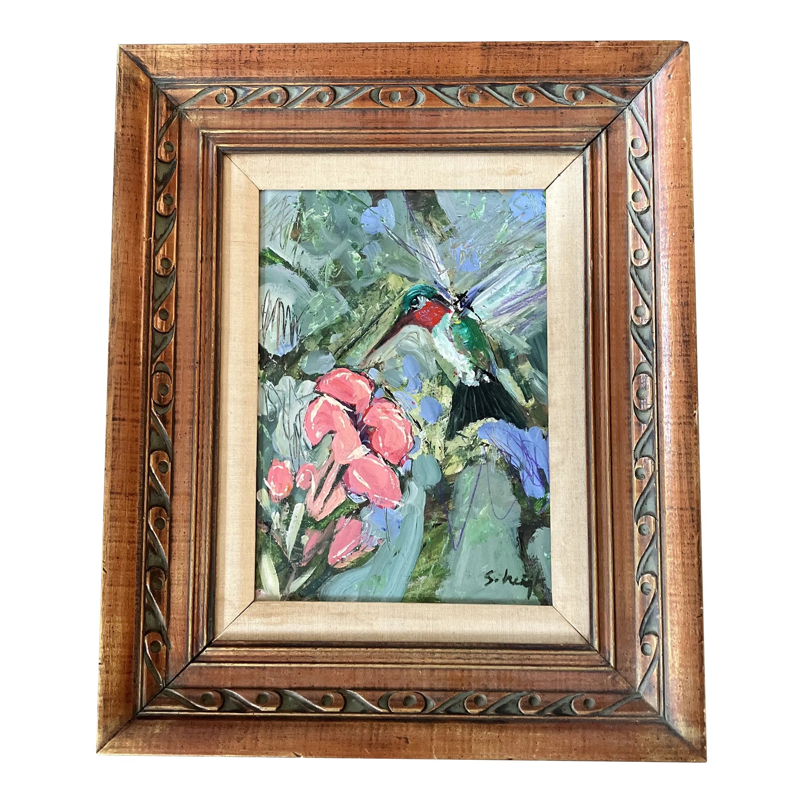 Contemporary Original Stephen Heigh Abstract Painting “Hummingbird ...