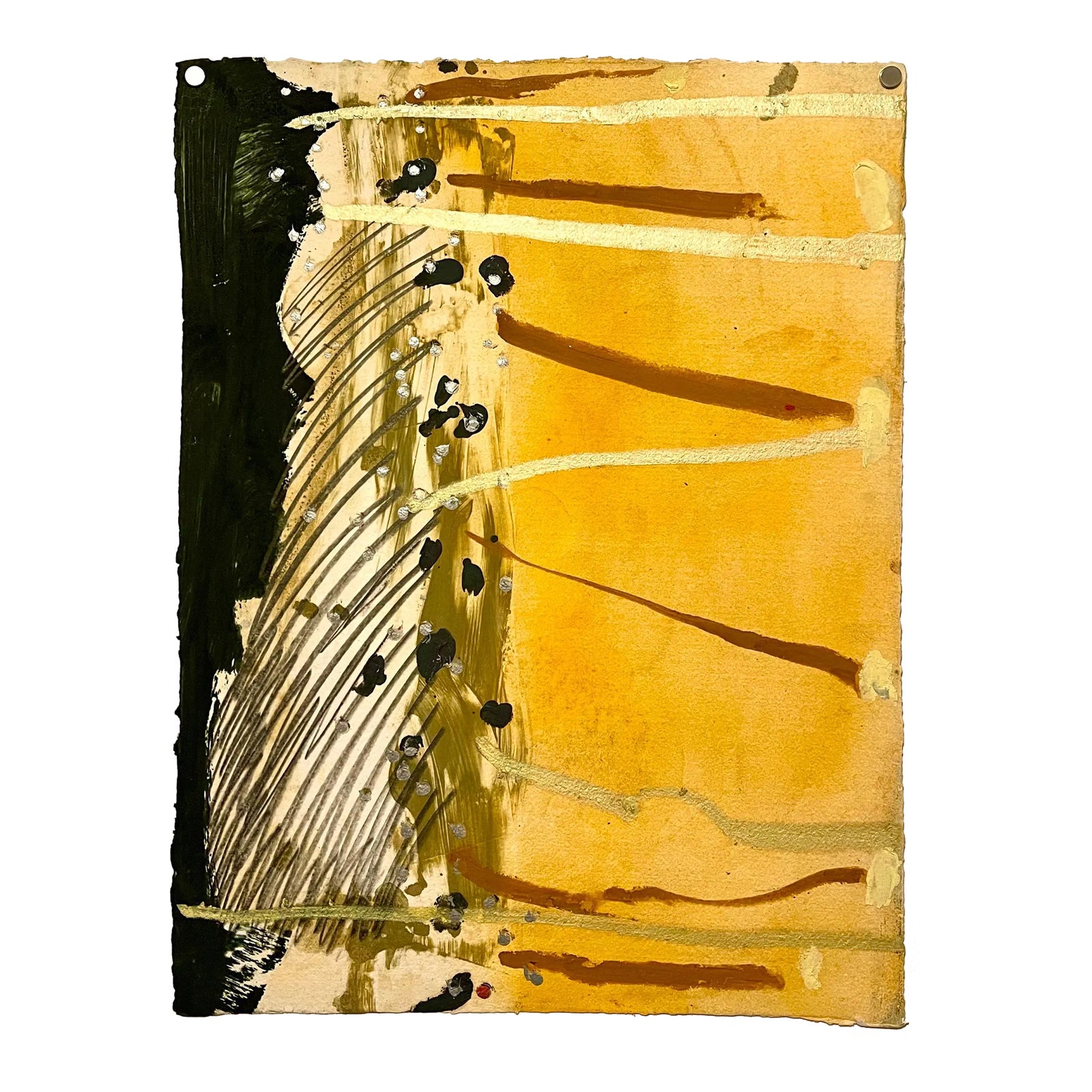 Stanley Boxer Mixed Media Abstract Expressionist Painting on Paper in ...