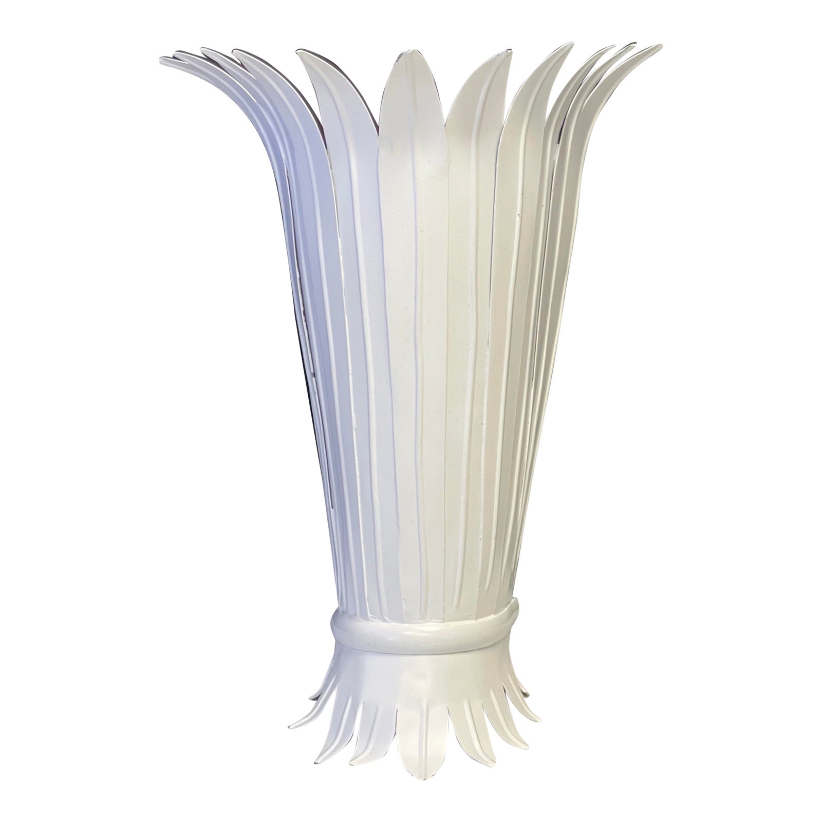 Large Regency Serge Roche Style Metal Tole Sconce Light Fixture | Chairish