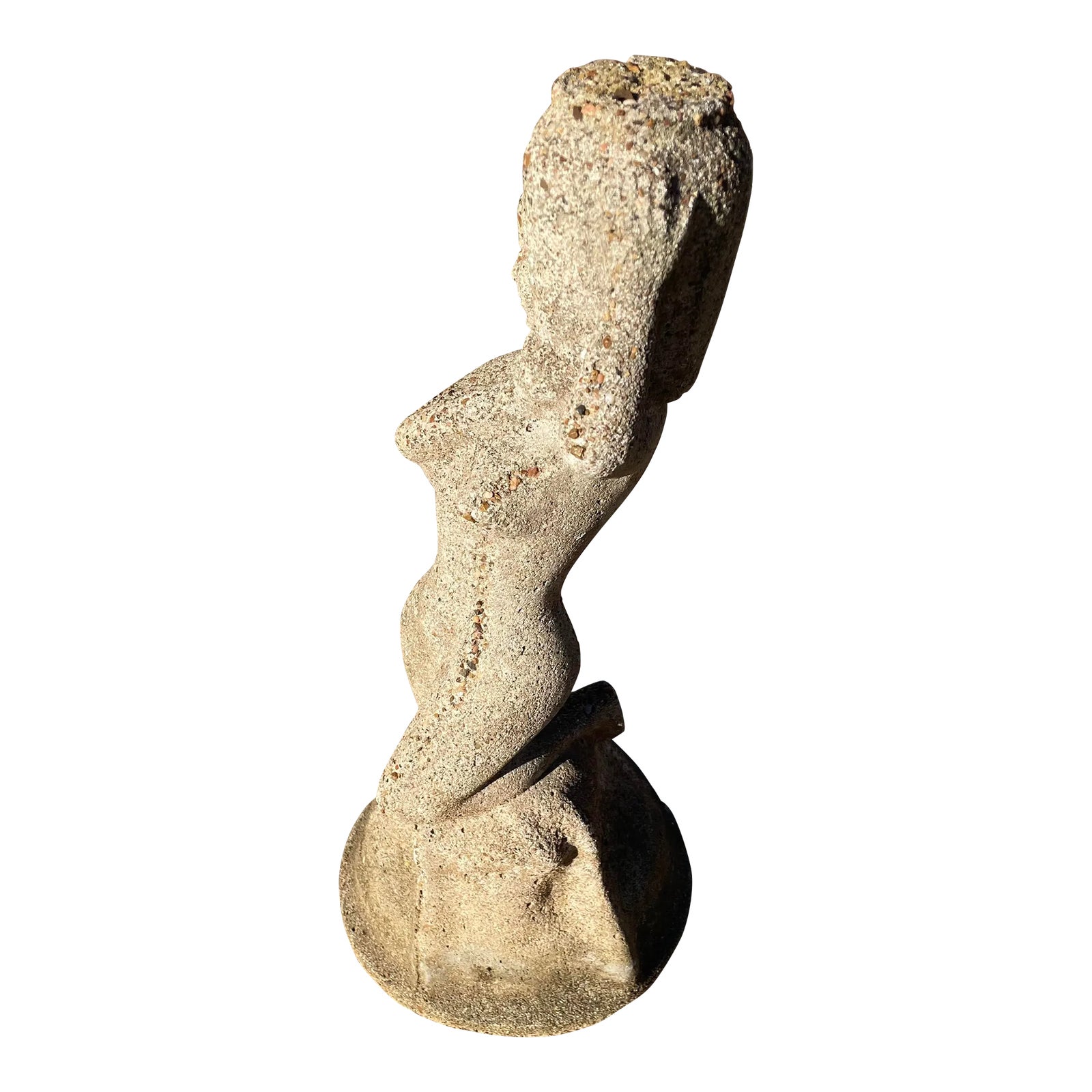 Vintage Concrete Lady Garden Ornament | Chairish