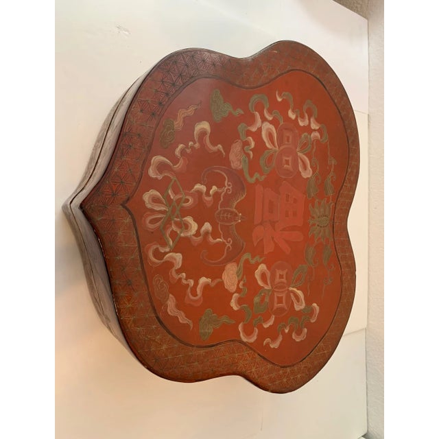 1910s Chinese Lacquered Heart Storage Box | Chairish