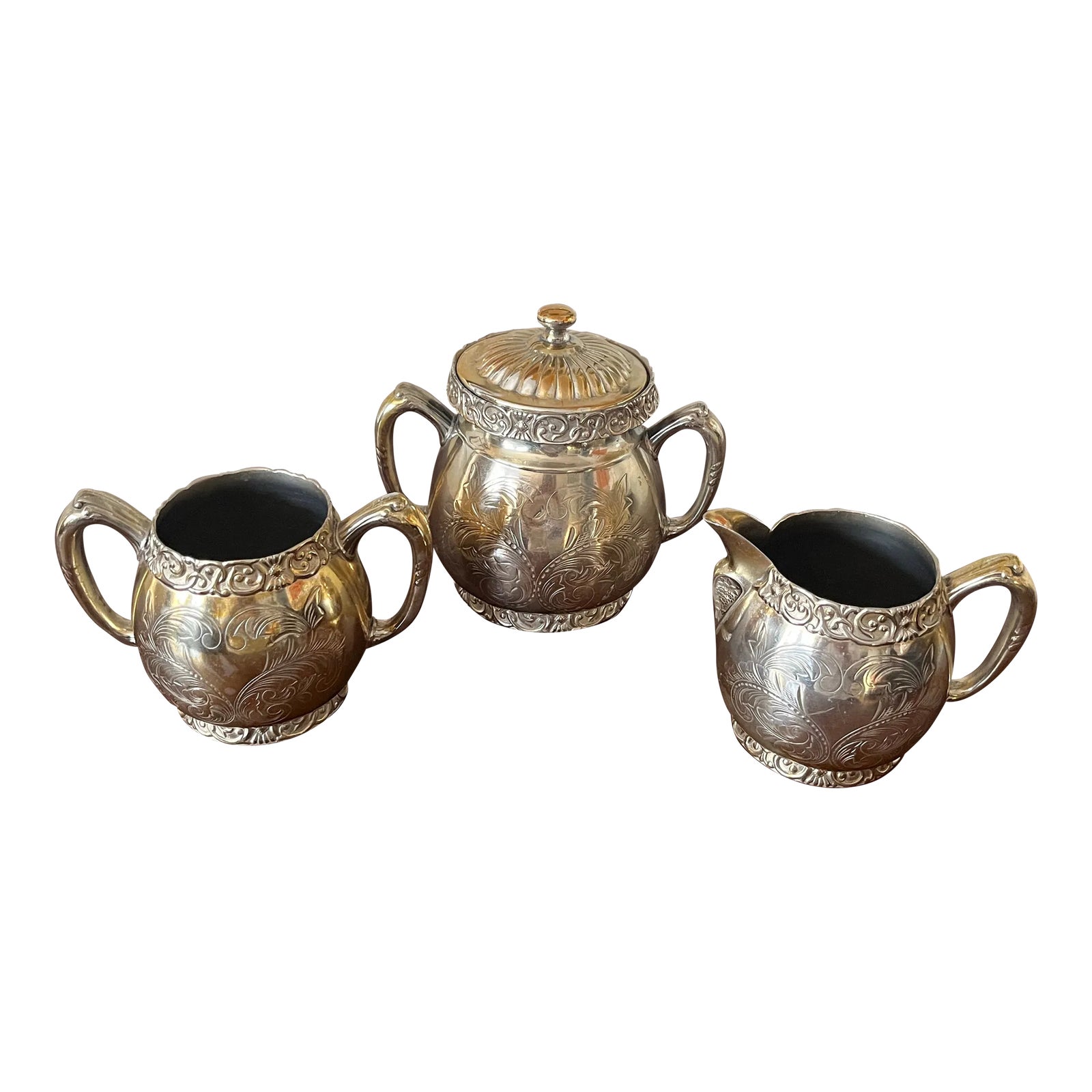 Antique w.a. Rogers Quadruple Silverplate Serving Set- 3 Pieces | Chairish