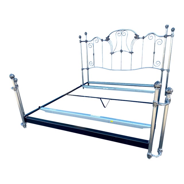1980s Vintage French Open-Toe Iron Bed Frame | Chairish