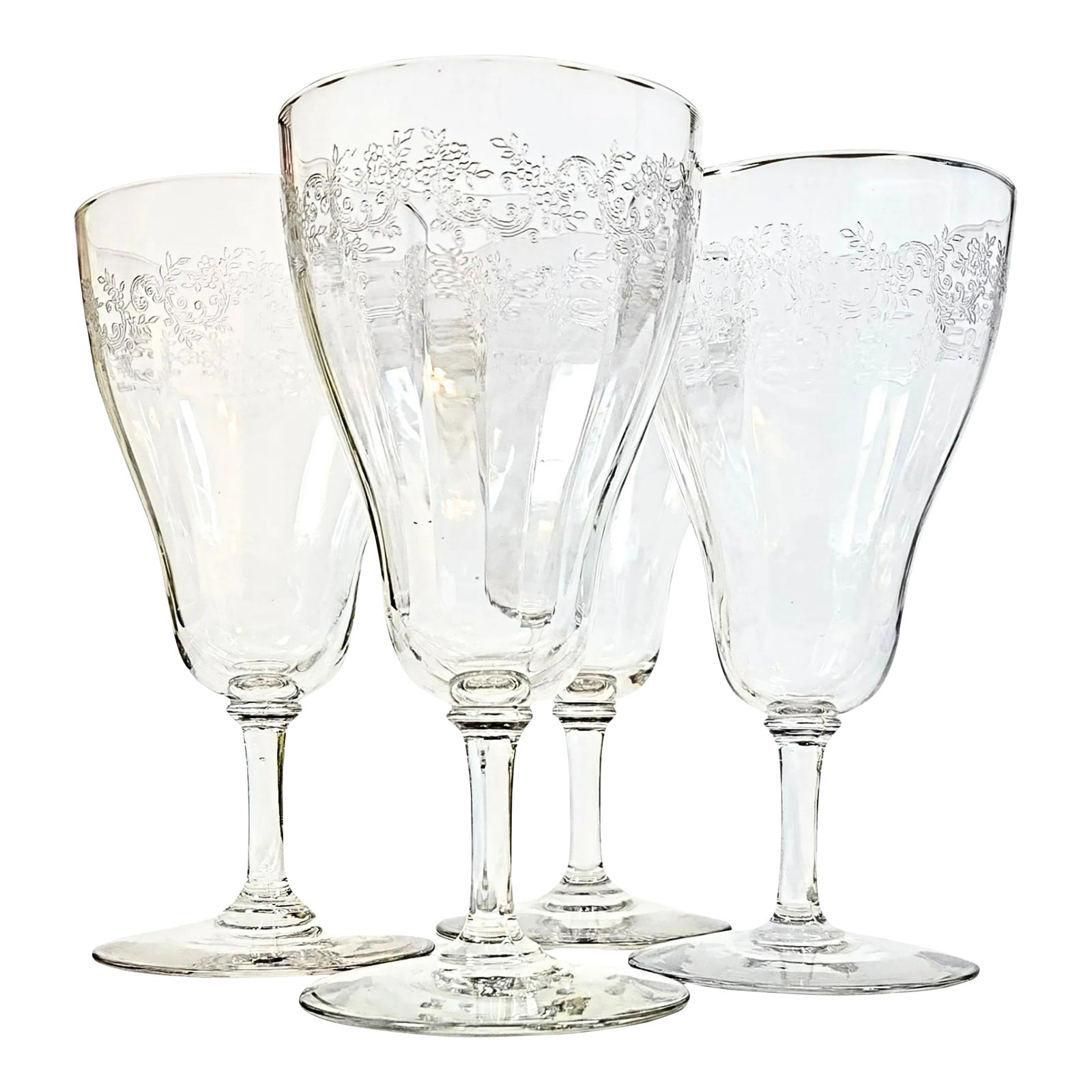 Lacy Victorian Goblets- Set of 4 | Chairish