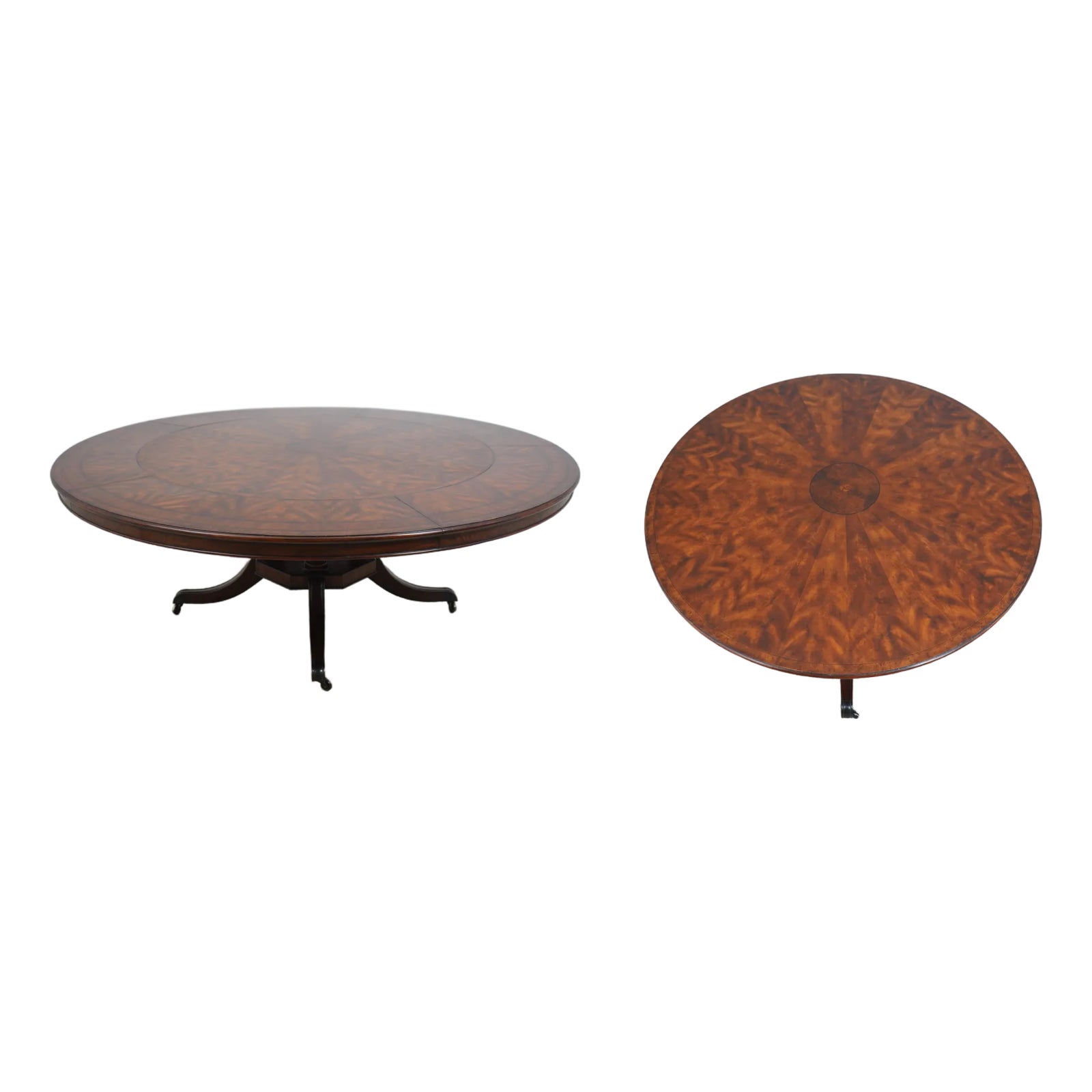 Theodore Alexander Large Round Mahogany Dining Room Extension Table ...