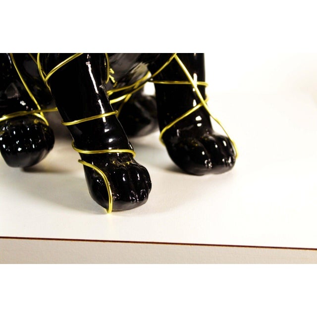 Early 21st Century Modern Frenchie Neon Ceramic & Wire Sculpture Homage ...