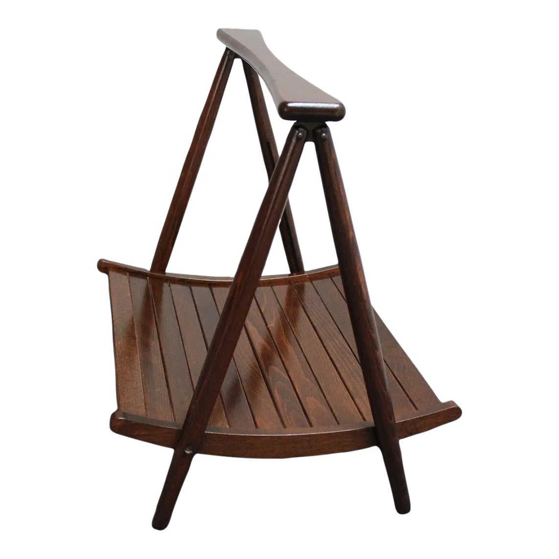 Vintage Yugoslavian Nasco Stained Beechwood Collapsible Magazine Rack ...