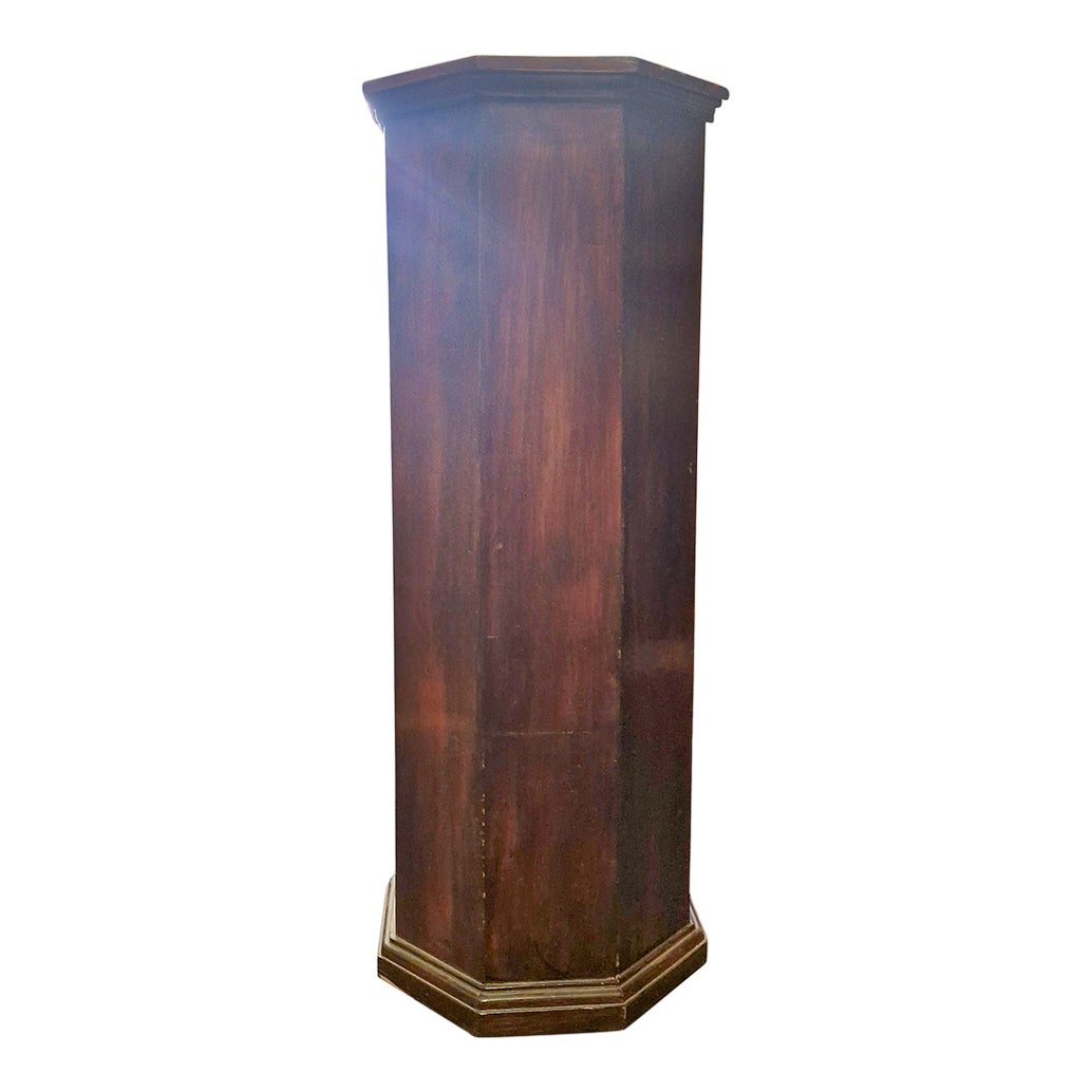 Octagonal Column in Walnut, 1920s | Chairish