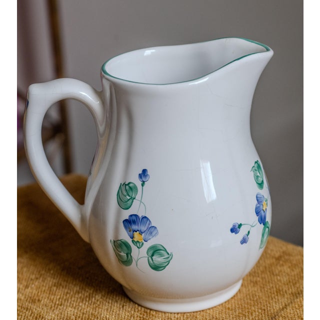 1980s Herend Village Pottery Petunia Flower Pattern Pitcher and Serving ...