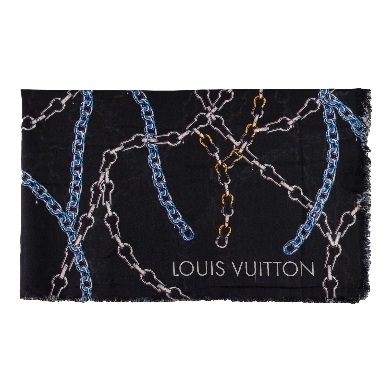 Louis Vuitton Louis Vuitton Multicolor Chain Print Scarf | Chairish