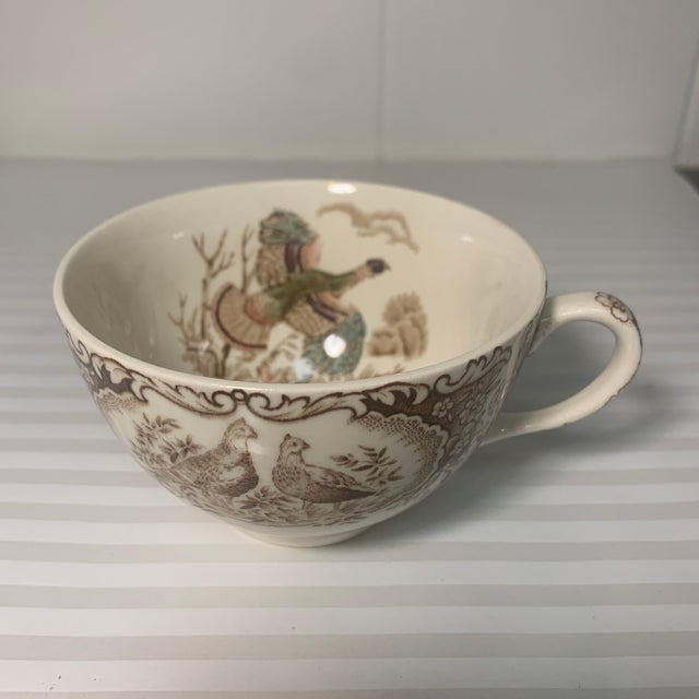 1950s Johnson Brothers Windsor Ware Wild Turkeys Cups and Saucers Set ...