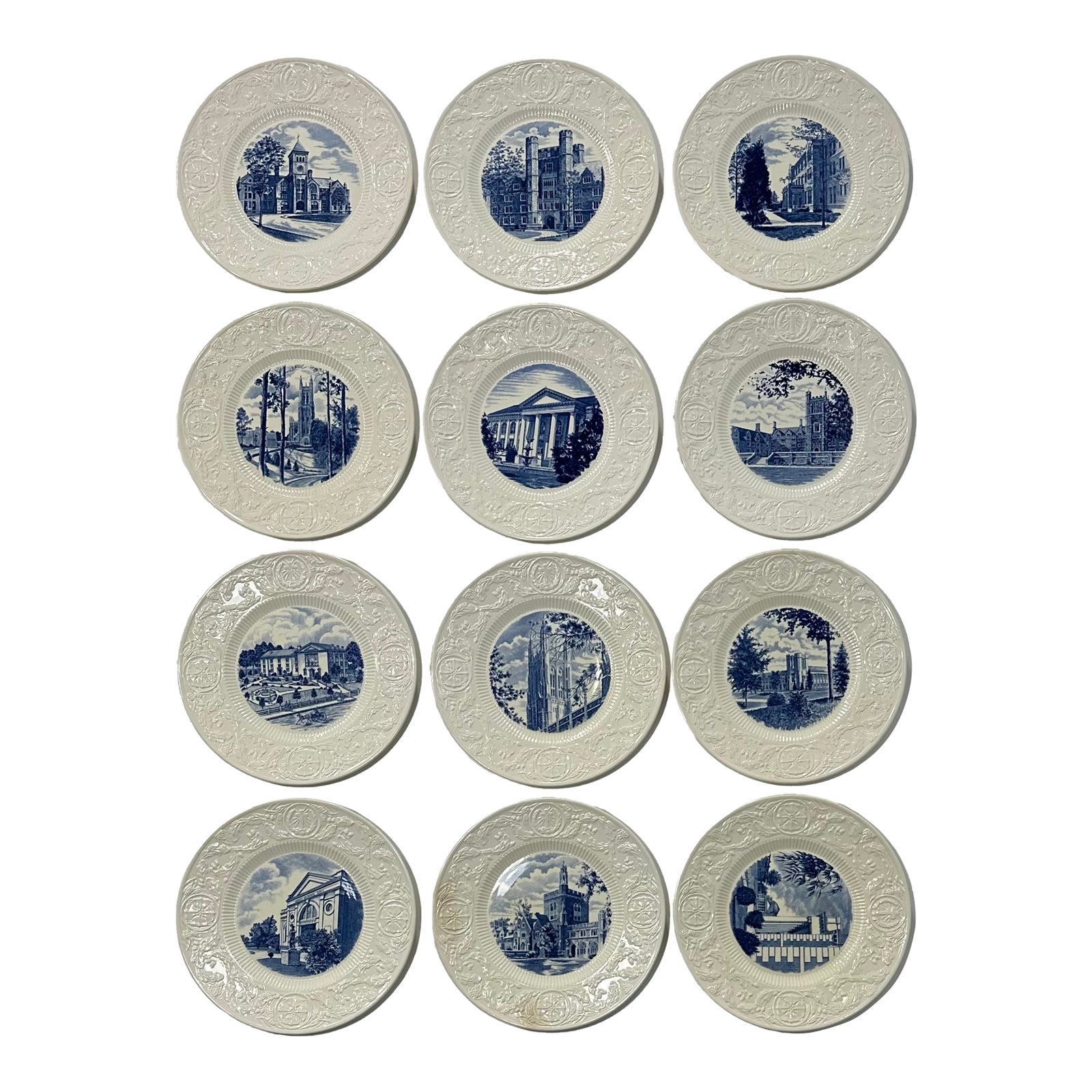 Set of 12 Duke University Wedgwood Commemorative Plates 1937 First ...