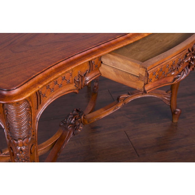 Antique French Louis XV Baroque Style Walnut Writing Desk or Side Table ...