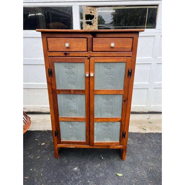 Vintage American Primitive Style Pine Wood Pie Safe | Chairish
