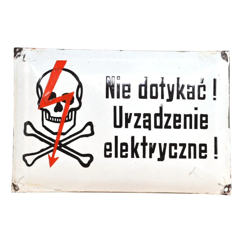 Vintage Industrial Warning Sign, 1960s | Chairish