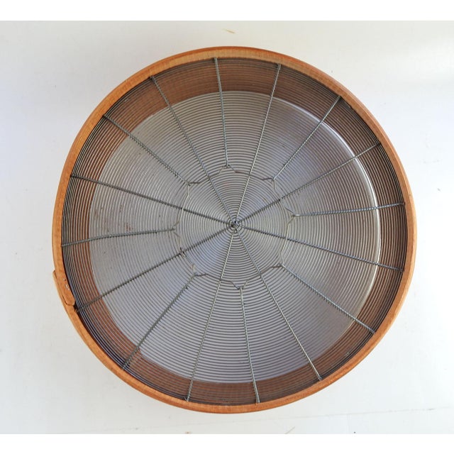 Wire & Wood Sifter Sieve Spider Wed Design | Chairish