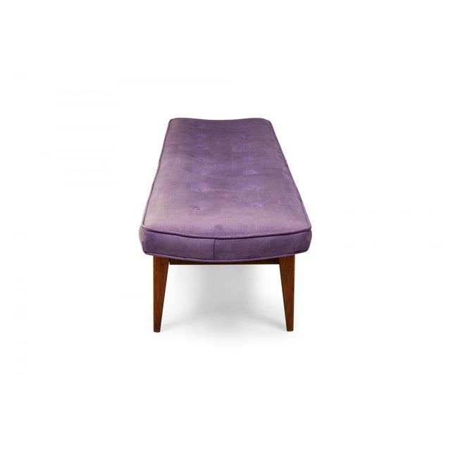 Jens Risom Danish Mid-Century Purple Tufted Velour and Wood Floating ...