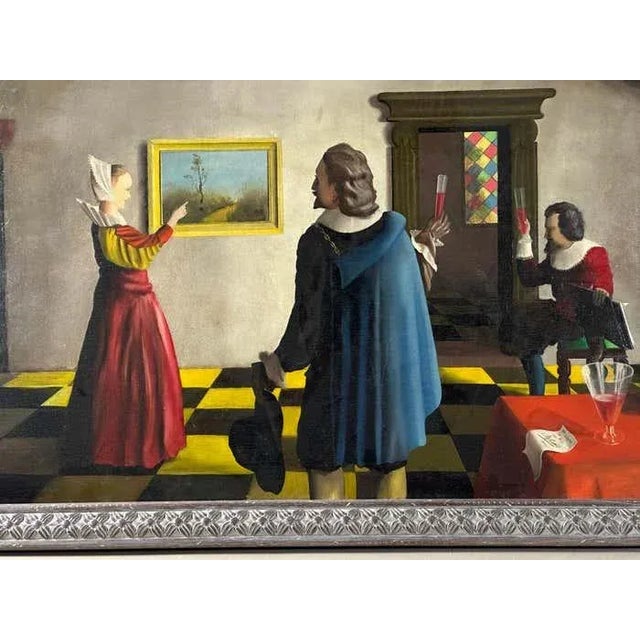 Daily Life Scene in a 17th Century Vermeer Style - Dutch Oil Painting ...