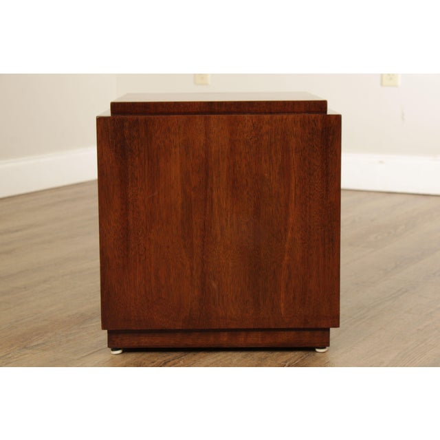 Mid 20th Century Mid-Century Modern Walnut Cube End Tables - A Pair ...
