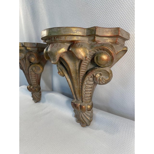 Late 20th Century Italian Style Wall Shelf Brackets - a Pair | Chairish