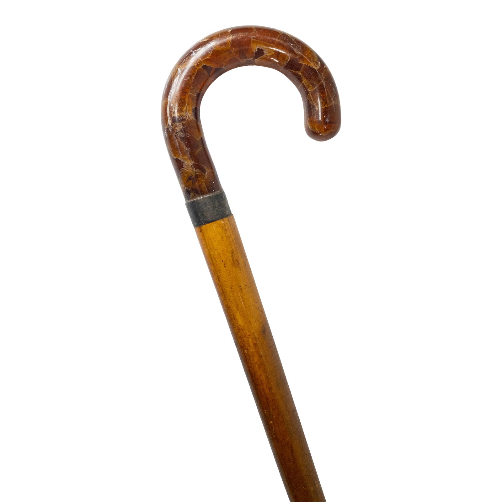 Victorian Walking Stick or Cane With Amber Handle | Chairish