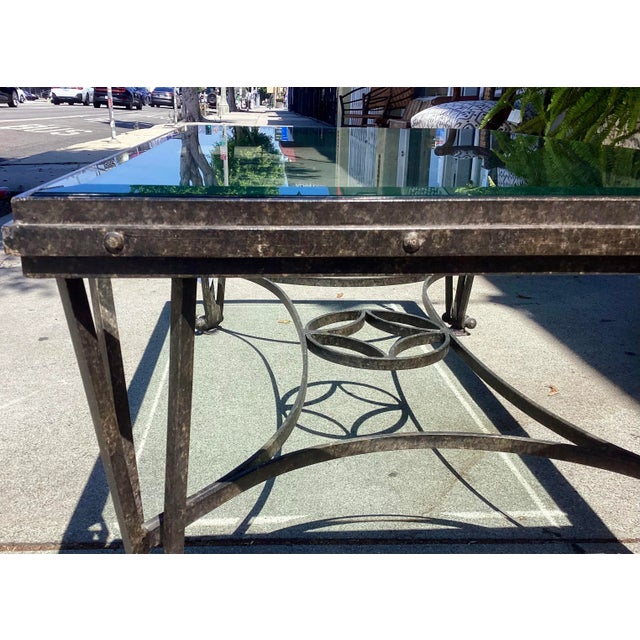 Gregorius Pineo Wrought Iron & Glass Coffee Table | Chairish