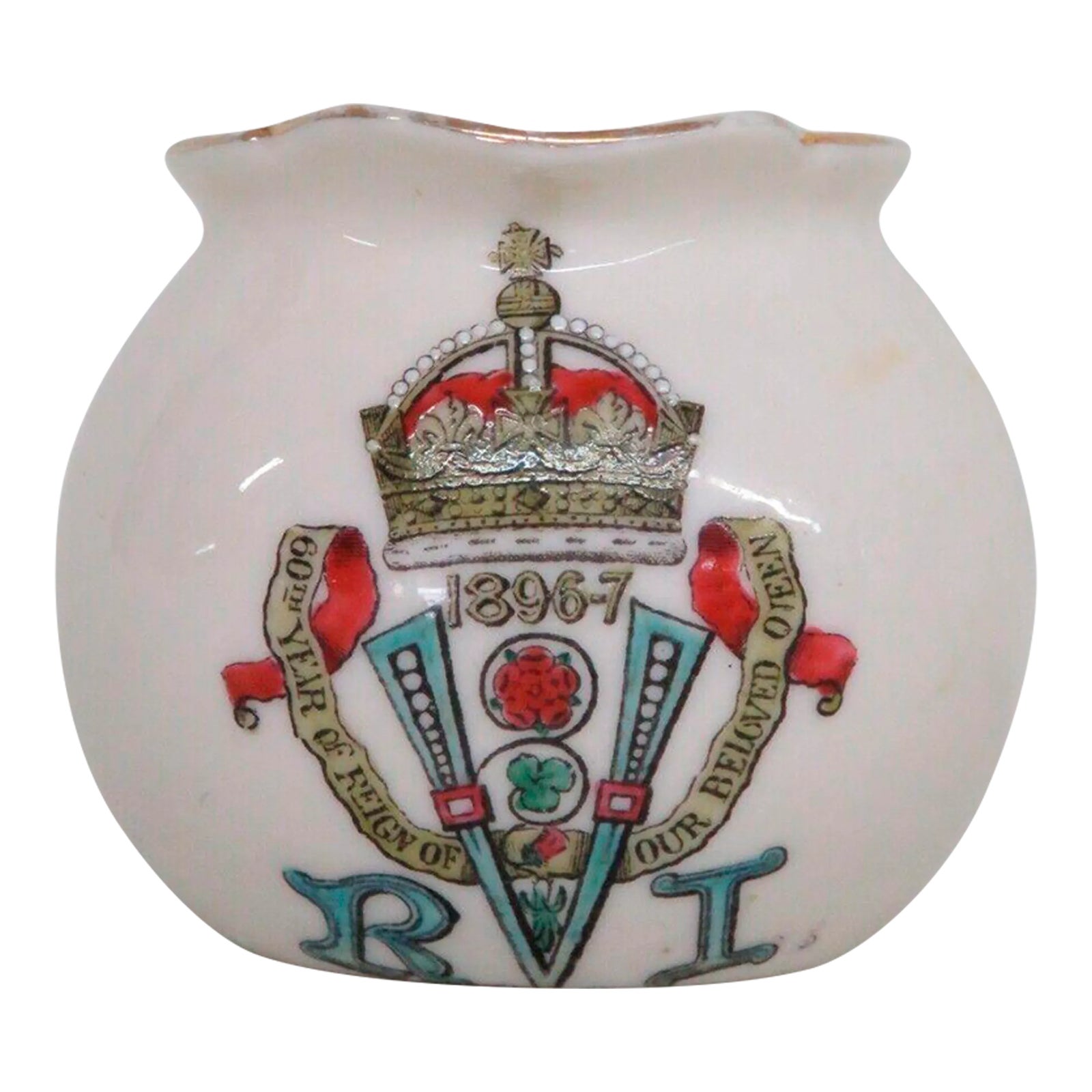 Wh Goss England Porcelain Queen Victoria 60th Year of Reign Small ...