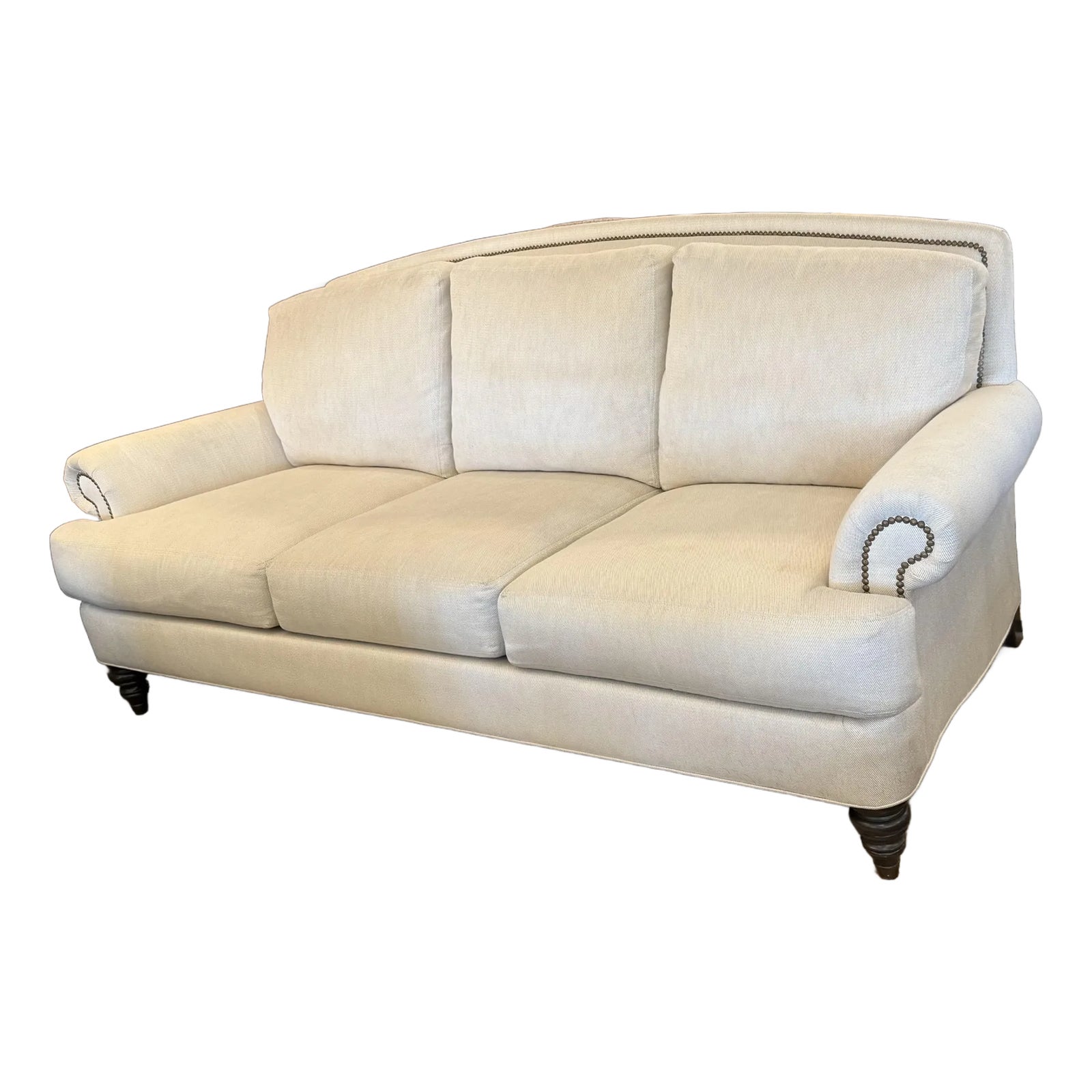 Ethan Allen Hyde Ivory Sofa | Chairish