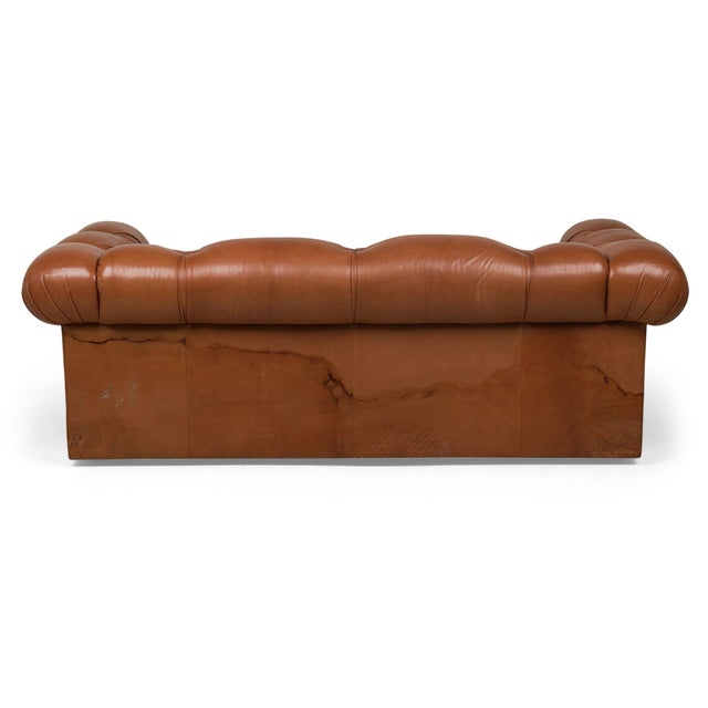 J Robert Scott American Mid-Century Tufted Brown Leather Chesterfield ...