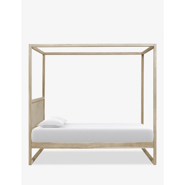 Teak Wood Canopy Poster Bed Frame King | Chairish