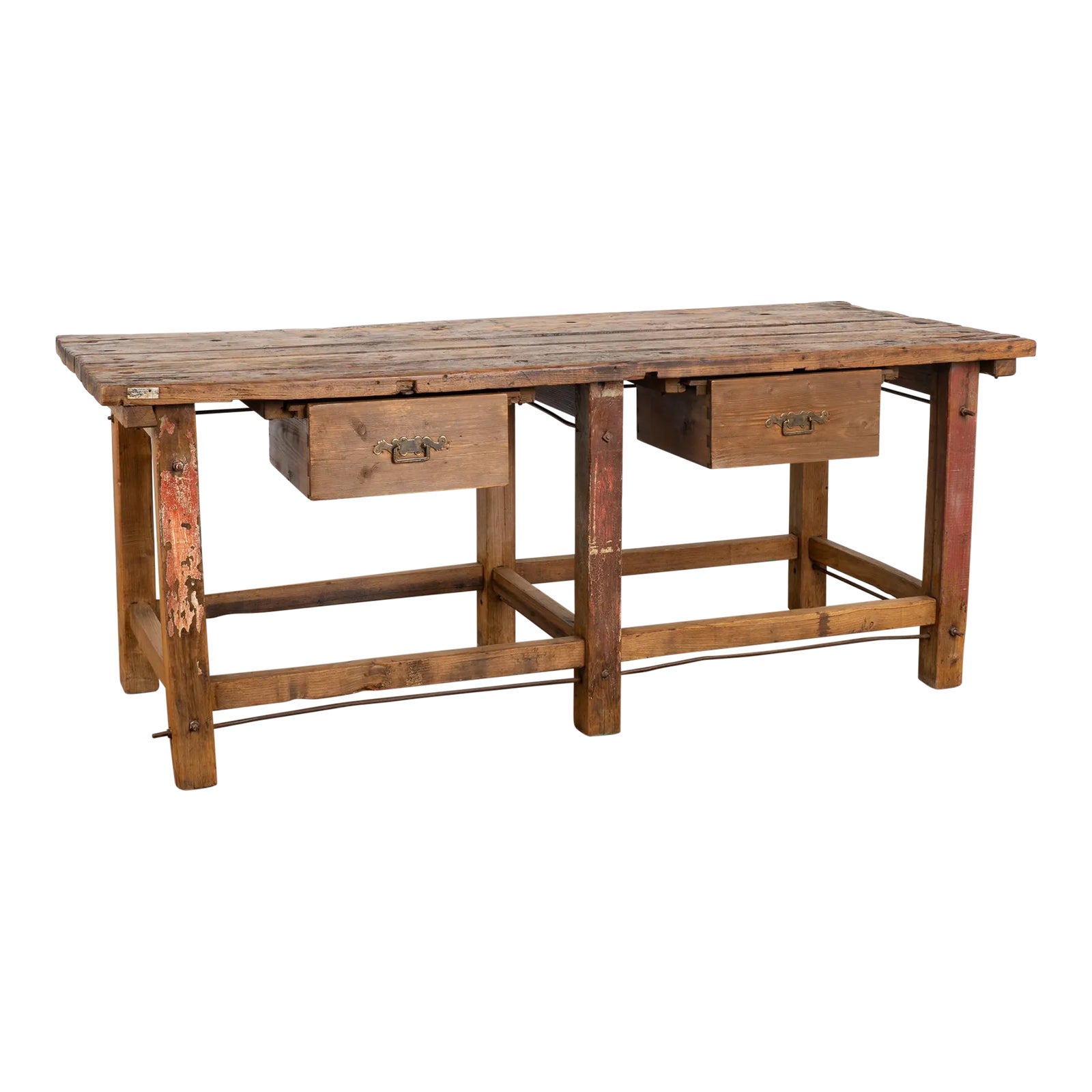 Antique Rustic Work Table With Two Drawers From Hungary Circa 1880 ...