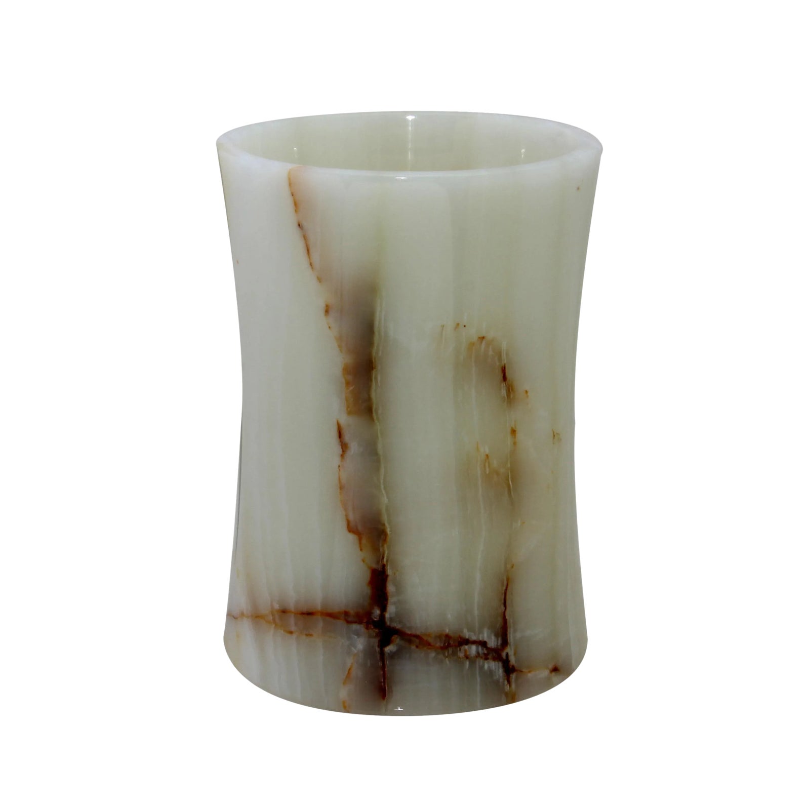 White Marble Waste Bin | Chairish