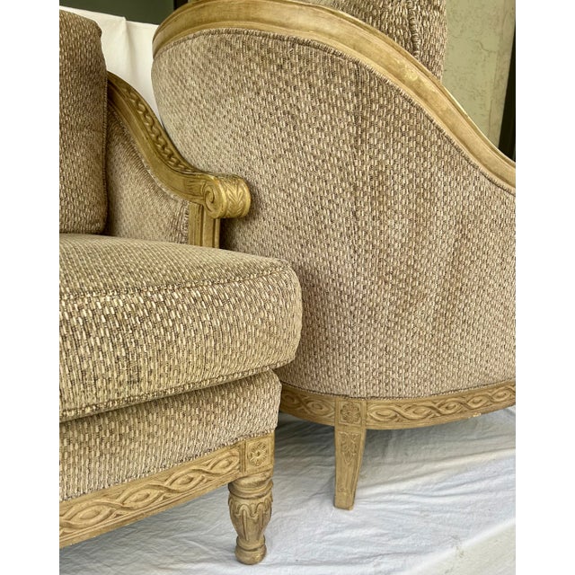 Late 20th Century Neoclassical Flair Gold Club Chairs by Bernhardt- a ...