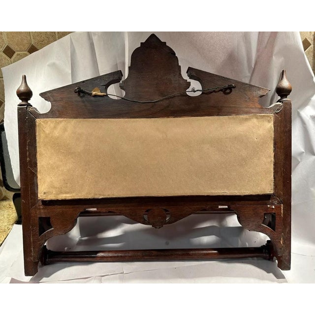 19th Century Victorian Eastlake Wall Mount Towel Rack With Needlepoint ...