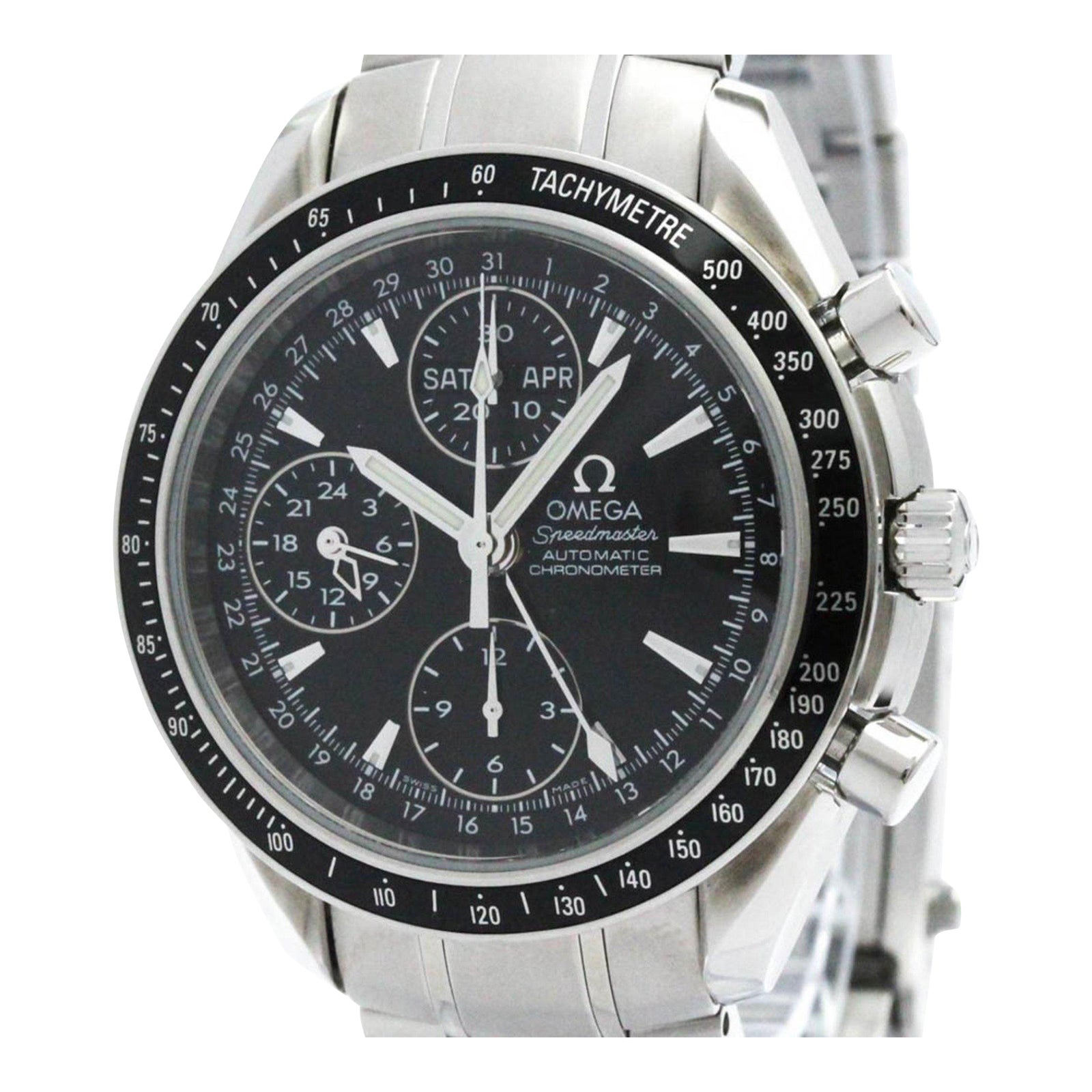 Omega Polished Speedmaster Day Date Steel Automatic Mens Watch 3220.50 ...
