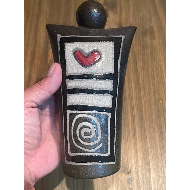 1980s Barbara Hertel Ceramic Spirit People Rattle Raku Studio Pottery ...