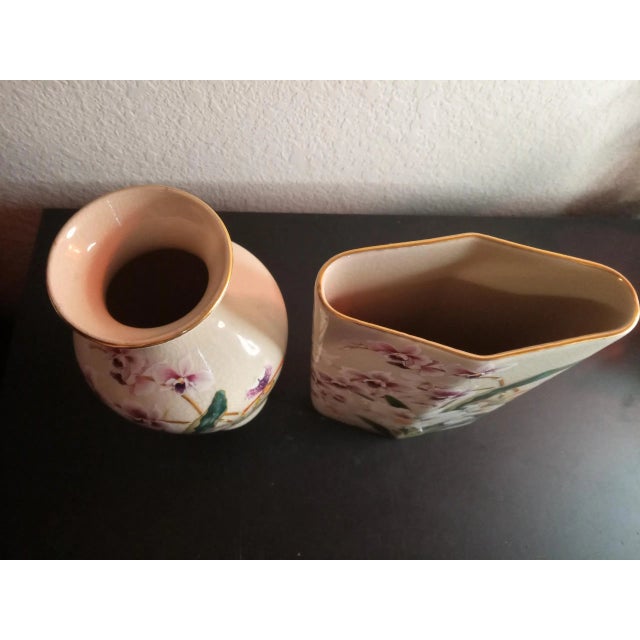 Vintage Hand-Painted Japanese Toyo Porcelain Decorative Vases- Set of 2 ...