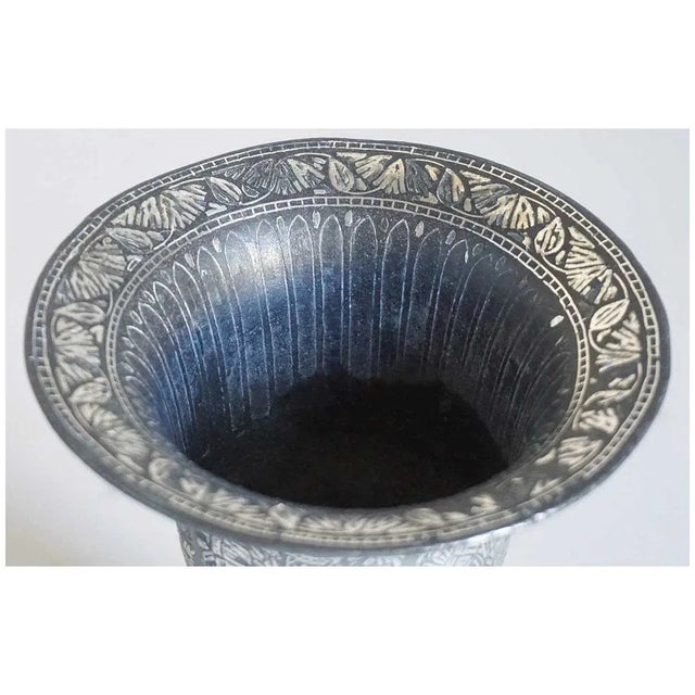 Indian Mughal Silver Inlaid Bidri Spittoon (Peekdaan/Yhookadaan) | Chairish