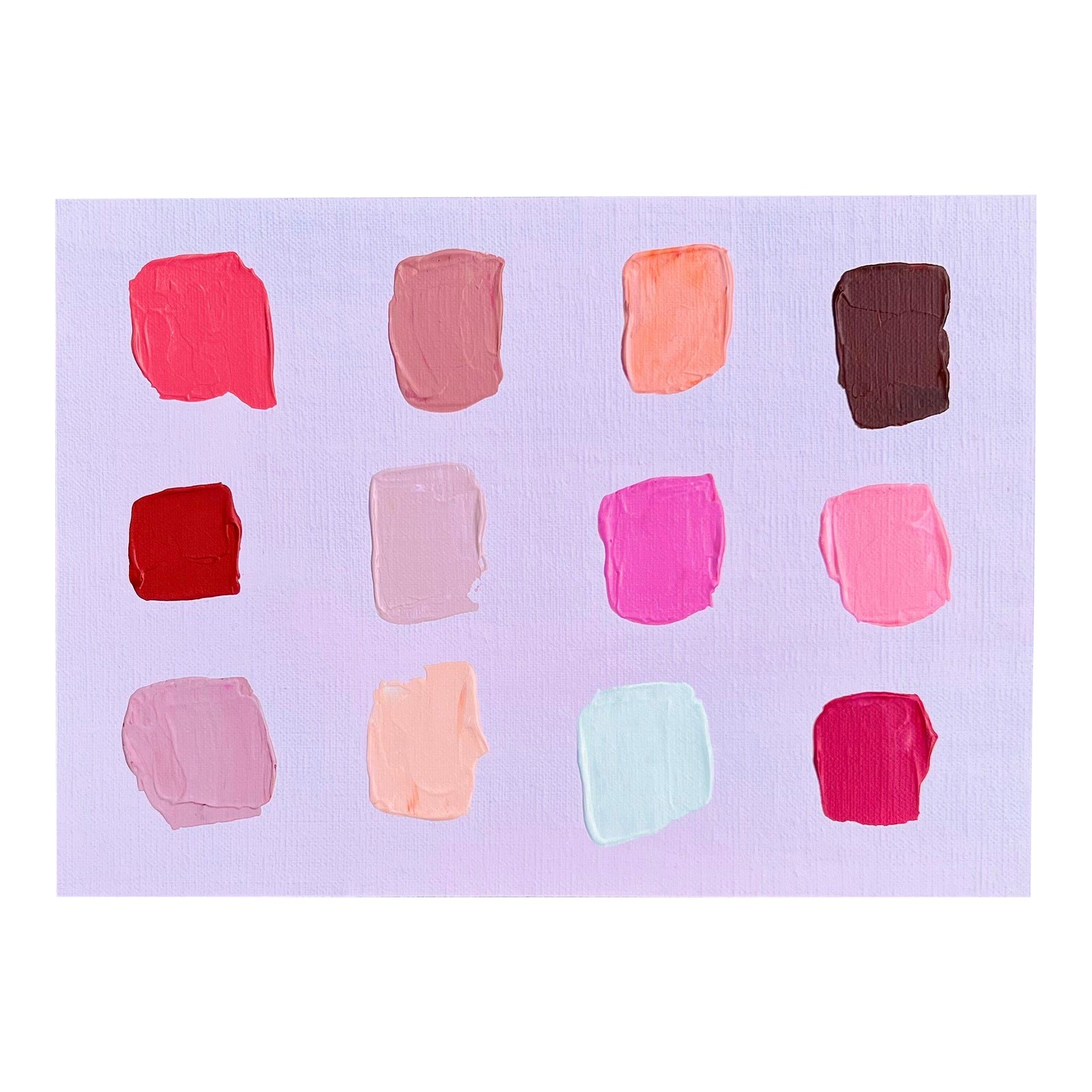 "Rouge Palette on Linen" Contemporary Abstract Color Swatch Painting by ...