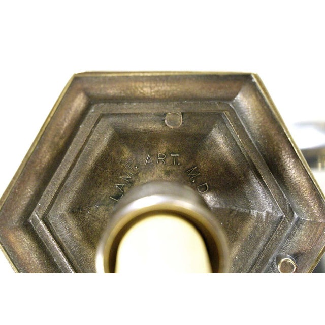 Mid 20th Century Dutch Style 8 Arm Two Tone Nickel Brass Chandelier ...